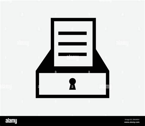 Document Archive Icon Secure Storage Cabinet Lock Business File Organise Management Black White