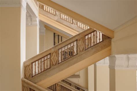 Classic Wooden Zig Zag Staircase Indoor Architecture Stock Photo Image Of Structure