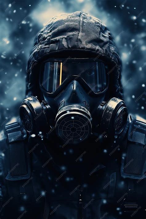 Premium Ai Image A Person Wearing A Gas Mask And Goggles