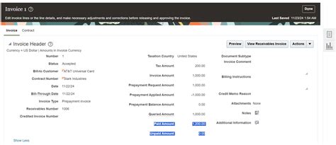 Advanced Project Contract Prepayment Billing