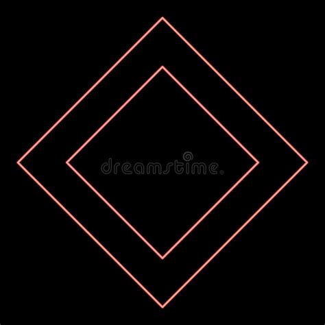 Neon Ingwaz Rune Inguz Living Ing Symbol Red Color Vector Illustration