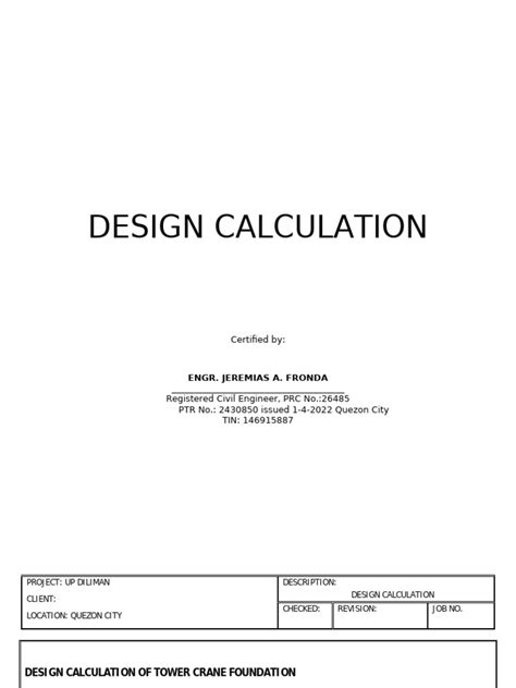 Design Calculation Pdf