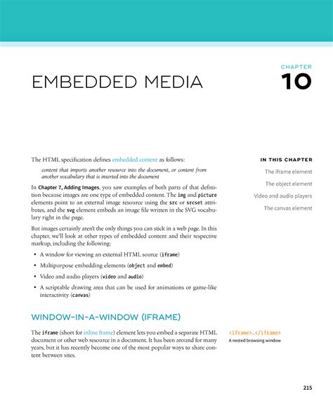 Learning Web Embedded Media I N T H I S C H A P T E R The Iframe