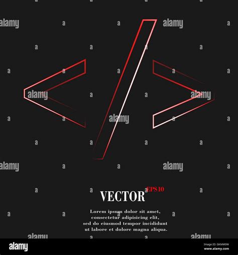 Programming Code Icon Symbol Flat Modern Web Design With Long Shadow