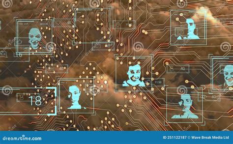 Animation Of Integrated Circuit And Social Media Users And Reactions