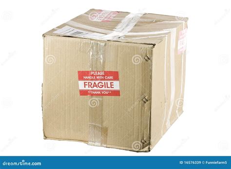 Fragile Shipping Box Isolated On White Stock Image Image Of Concept