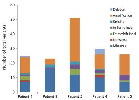 Numbers Of Total Variants In The Five Patients Indels Short