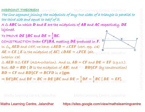 Class 9 Chapter 8 Quadrilaterals Midpoint Theorem And Intercept