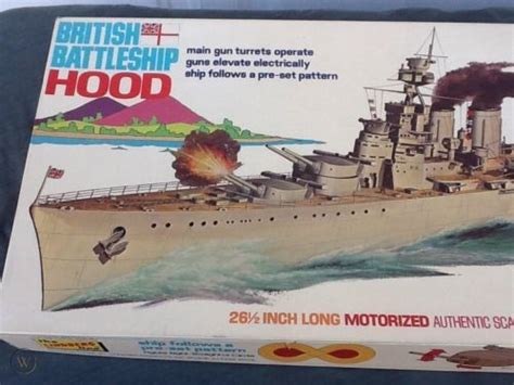 Vintage Lindberg Line Motorized Model Kit British Battleship Hood 763m
