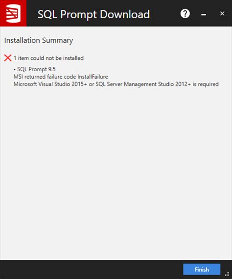 Error During Sql Prompt 95 Installation For Ssms 180 Support
