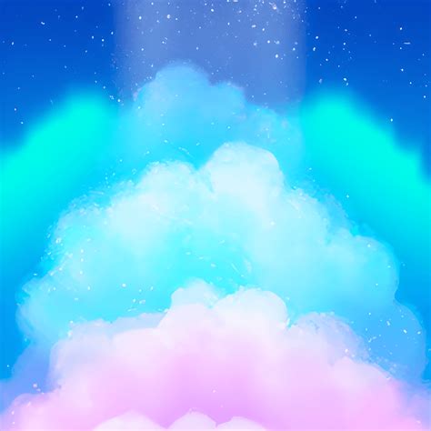 Blue Cotton Candy Clouds Gradient Artstation · Creative Fabrica