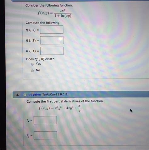 Solved Consider The Following Function F X Y Xe Y Chegg