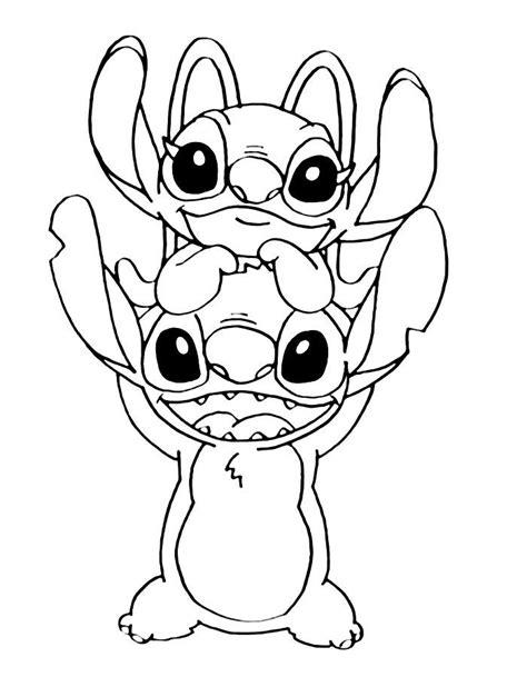 Angel And Stitch Easy Drawing Coloring Page Disegni