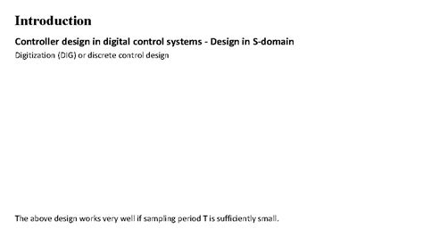 Digital Control Systems Introduction Introduction What Is A