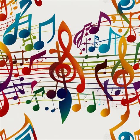 Colorful Music Notes Illustration Of An Abstract Background With Colorful Music Notes Stock