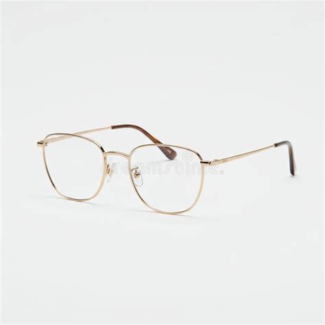 Thin Gold Framed Eyeglasses With Rectangular Lenses And A Subtle