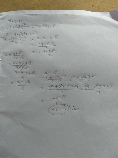 If A 3 Root 5 3 Root 5 And B 3 Root 5 3 Root 5find A