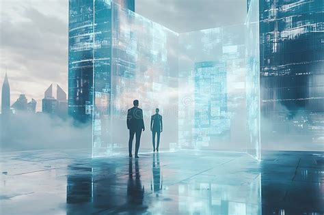Exploring The Intersection Of Business And Technology Two Figures