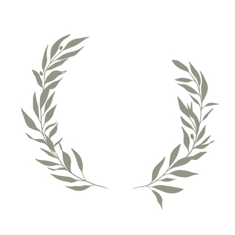 Foglie Acquerello Monogramma Matrimonio Cornice Rotonda Foglia