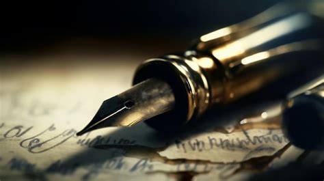 Premium Photo Pen On The Sheet Of Paper Generative Ai