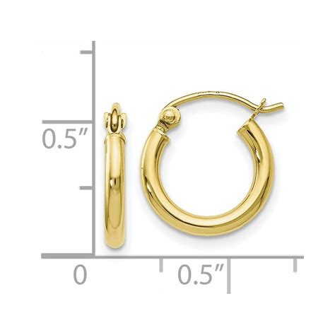 Real 10kt Yellow Gold Polished Hinged Hoop Earrings Ebay