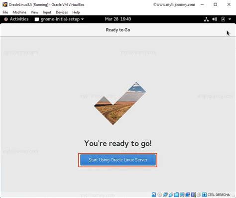 end user initial setup after first connection to oracle linux