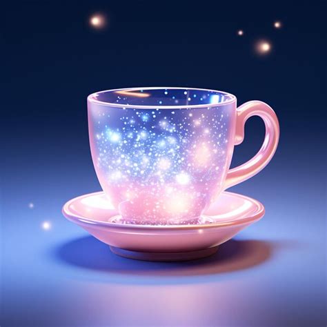 Premium Photo Shiny Cup Illustration Magic Cup Breakfast Coffee Cup