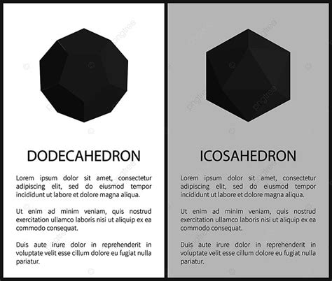 Dodecahedron And Icosahedron Set Of Geometric Shapes Dodecahedron And