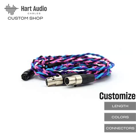 Custom Braided Dual F 4 Pin Mini Xlr Balanced Cable For M1570 M157