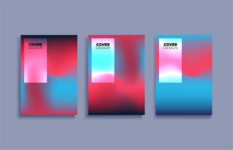 Set Templat Desain Sampul Dengan Latar Belakang Gradien Yang Semarak