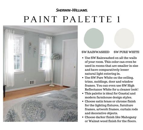 Sherwin Williams Rainwashed Color Palette Beach House Colors Etsy