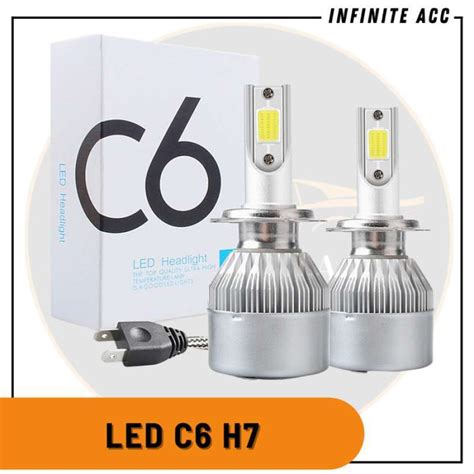 Promo Lampu Utama Led C6 H7 Headlamp Headlight Putih 6000k Motor Mobil