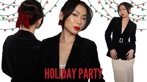 Grwm Holiday Party Vlog Hair Makeup Outfit Youtube