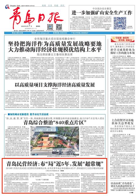 青岛民营经济：布“局”近5年，发展“超常规”