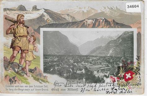 Gruss Aus Altdorf Wilhelm Tell Litho Kaufen Auf Ricardo