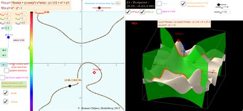 Computation Points Of Intersection Of Two Explizite Surfaces Geogebra