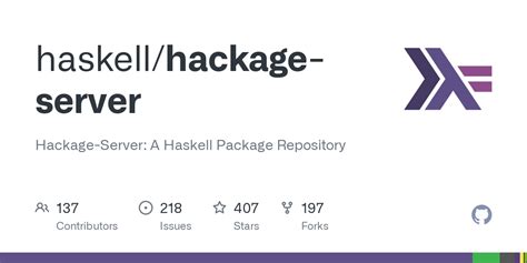GitHub Haskell Hackage Server Hackage Server A Haskell Package