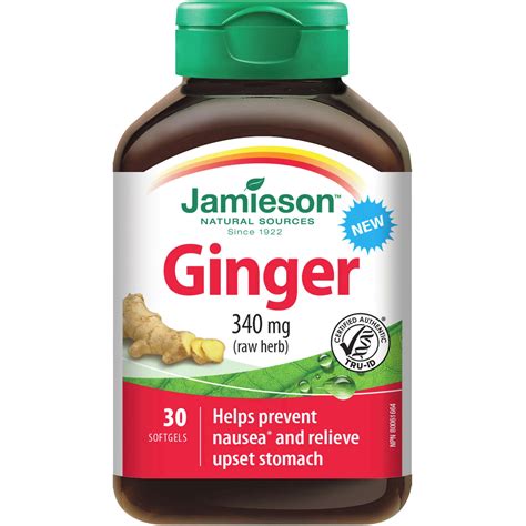 Ginger 340 Mg Softgels For Nausea Relief Digestive Support
