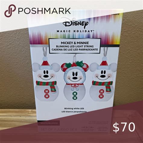 Mickey And Minnie Mouse Snowman String Lights Minnie Mickey Minnie