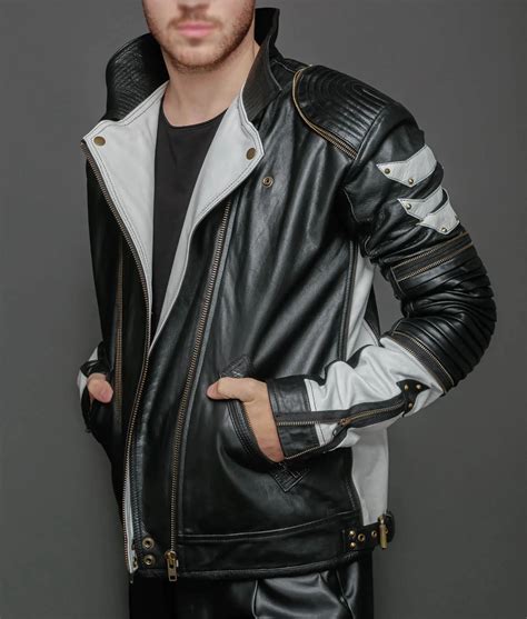 Frank Mens Black Biker Metallic Real Leather Jacket Leatherstylo
