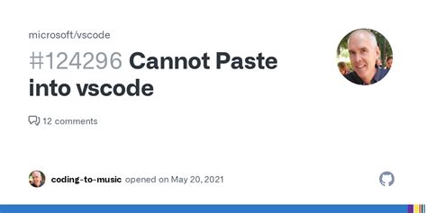 Cannot Paste Into Vscode · Issue 124296 · Microsoftvscode · Github