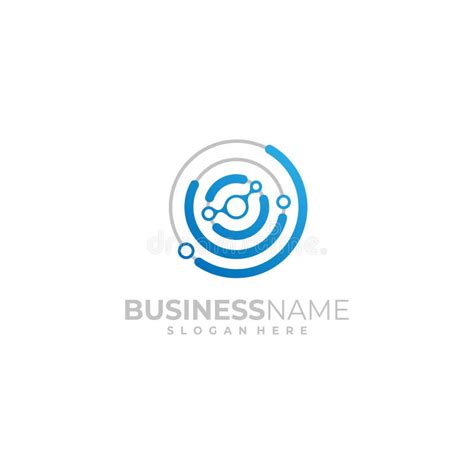Circuit Circle Tech Logo Line Connection Concept Design Stock Vector