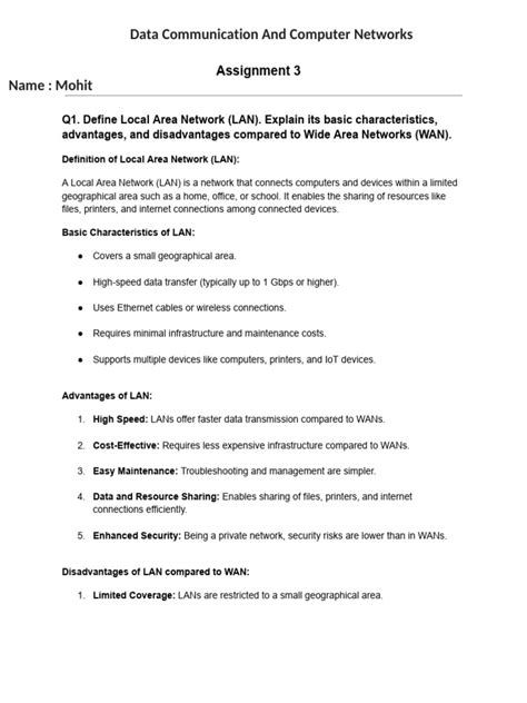 Assignment 3 Data Communication And Computer Network 1 2