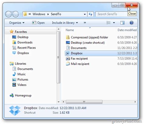 Add Dropbox To The Windows Context Menu