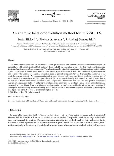 Pdf On The Approximate Deconvolution Procedure For Les