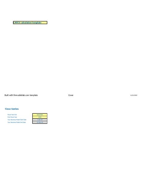 Capex Forecast Excel Template Pdf