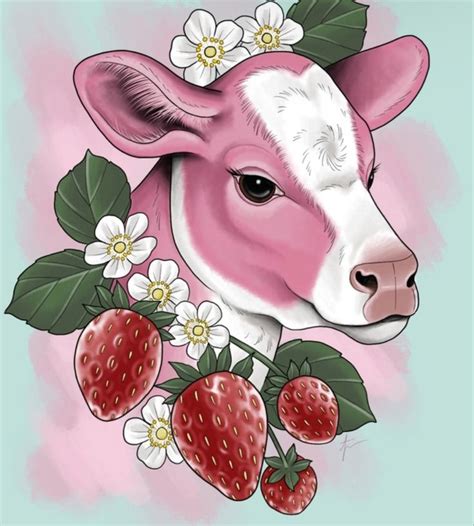 Strawberry Cow Drawing