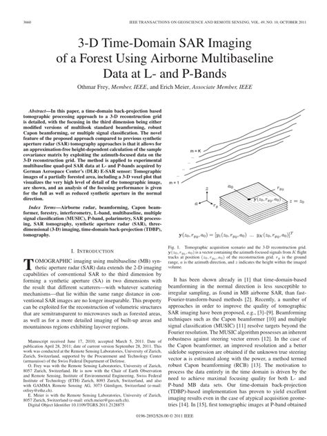 Pdf 3 D Time Domain Sar Imaging Of A Forest Using Airborne Multibaseline Data At L And P Bands