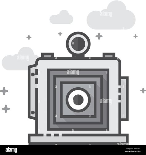 Large Format Camera Icon In Flat Outlined Grayscale Style Vector
