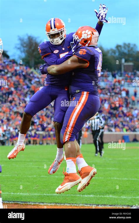 Clemson Wide Receiver Germone Hopper 5 Celebrates After Scoring A Touchdown During The Ncaa
